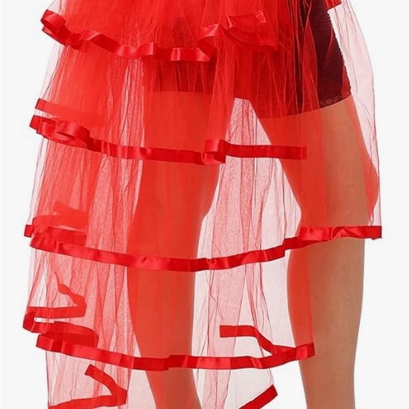 Other | Red Tulle Crinoline With Ribbon Trim | Poshmark
